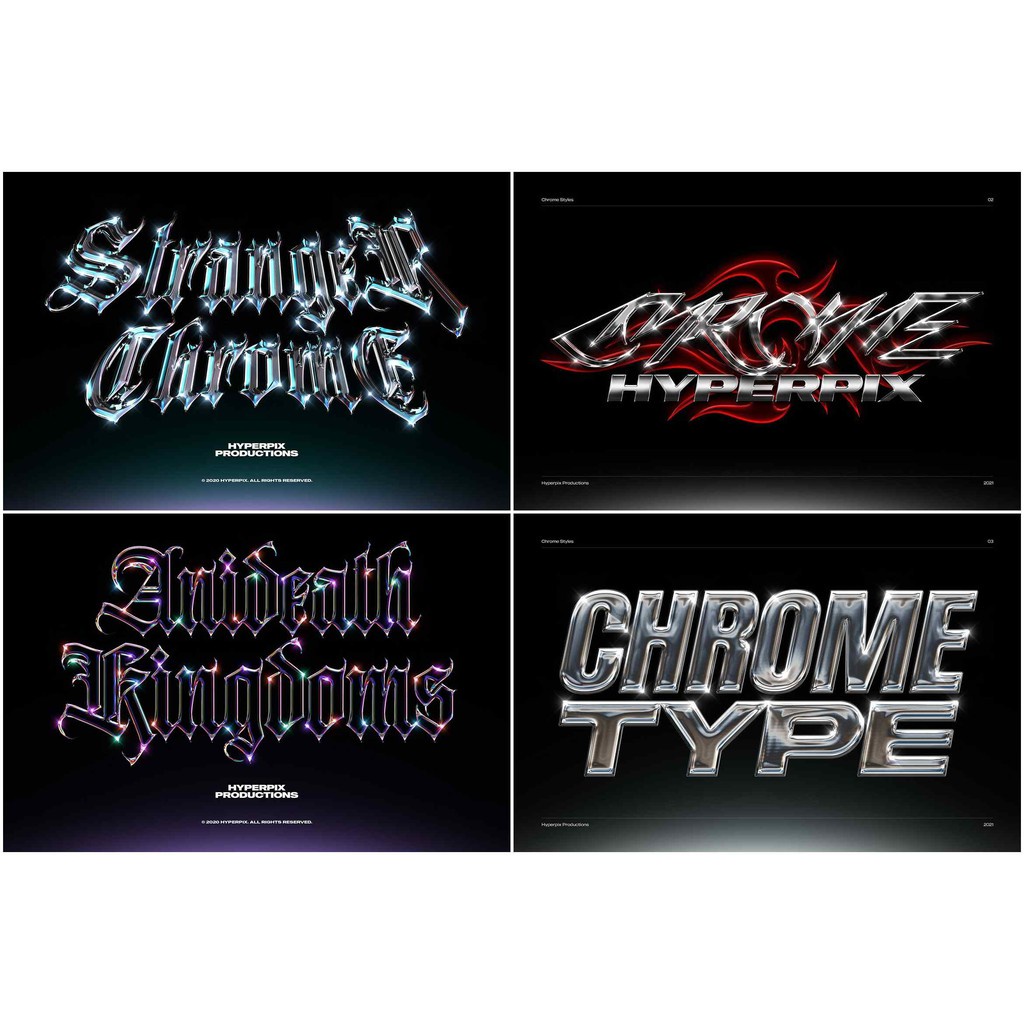 Jual CHROME TEXT STYLES BUNDLE FOR PHOTOSHOP PSD PS TEXT | Shopee Indonesia