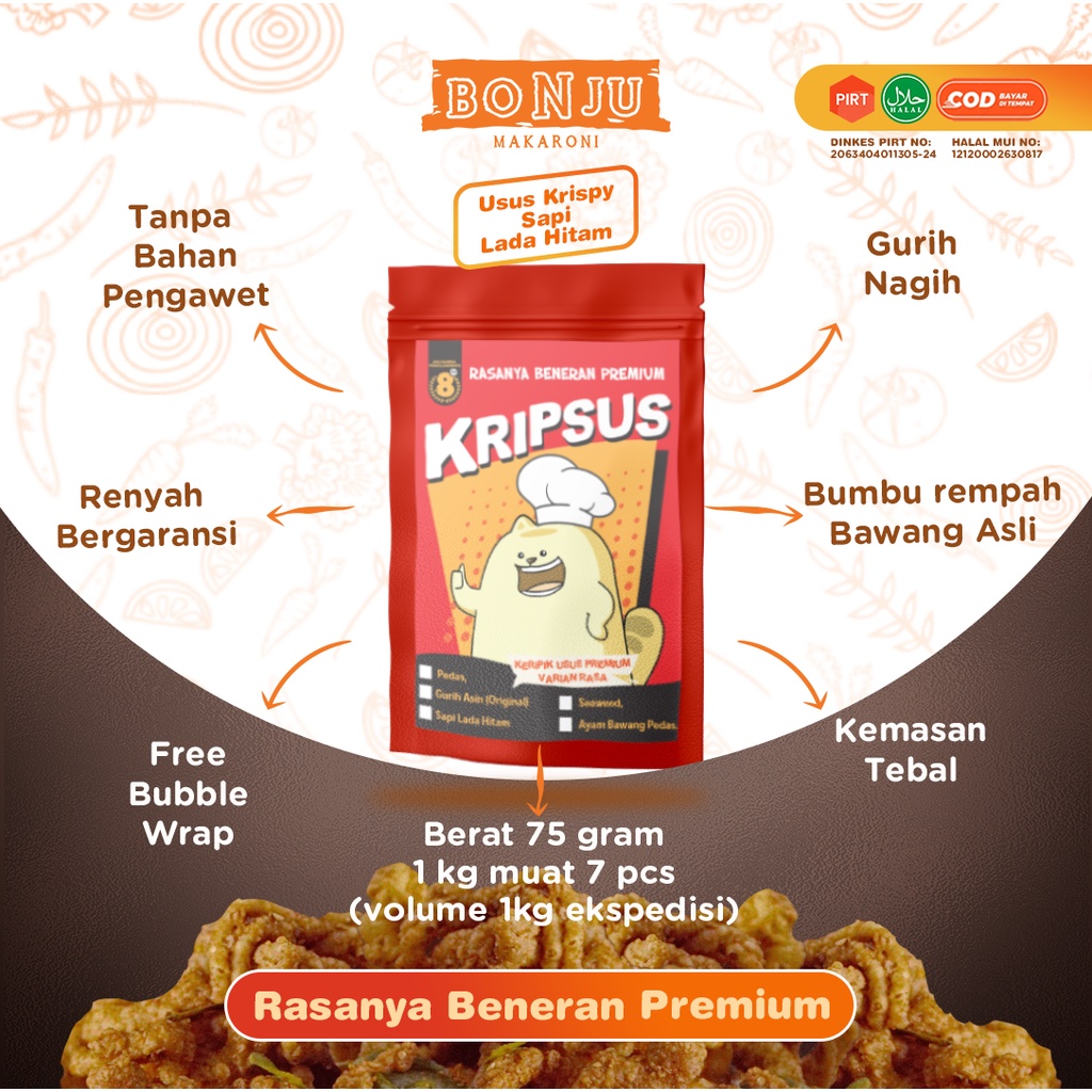 Jual cemilan kripik usus snack kripik usus ayam sapi lada hitam snack ...