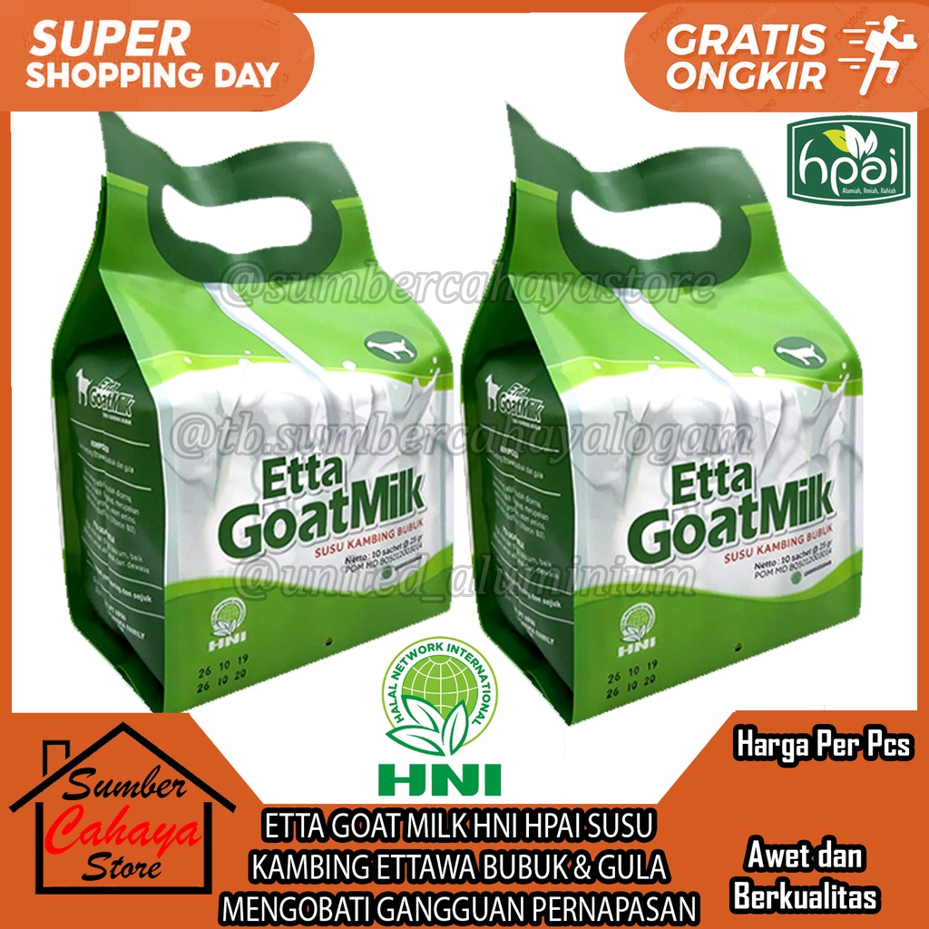 Jual Etta Goat Milk Hni Hpai Susu Kambing Ettawa Bubuk & Gula Mengobati ...