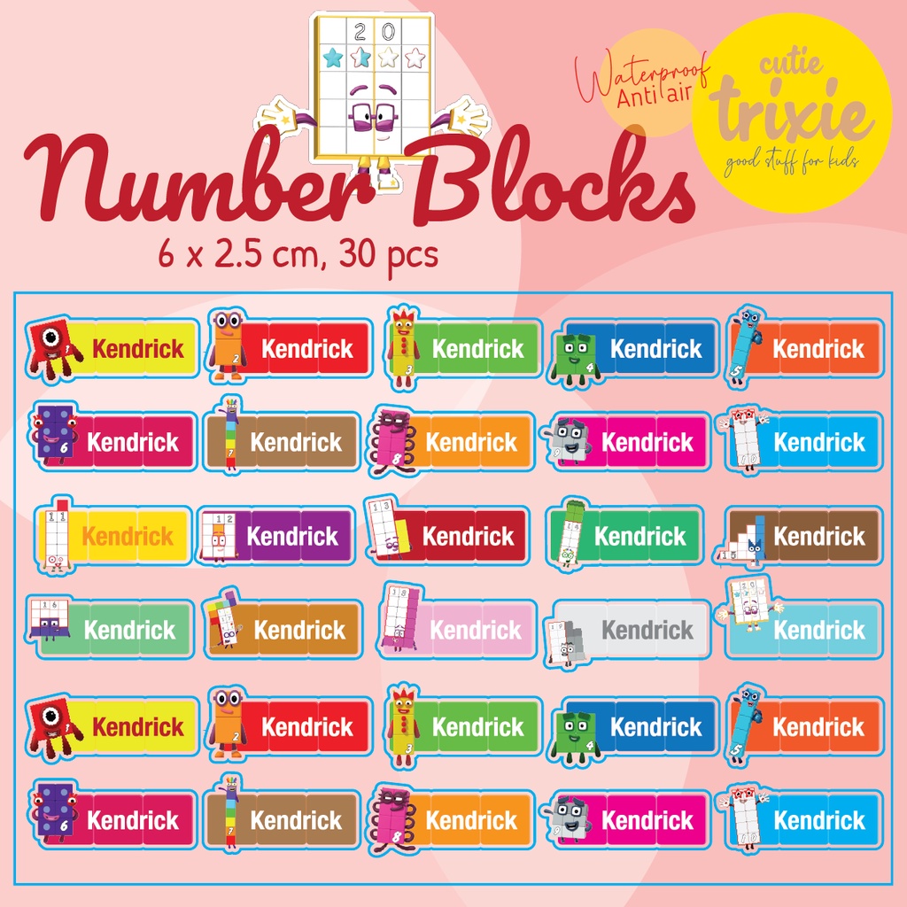 Jual Sticker Label Nama Anak Numberblocks | Shopee Indonesia