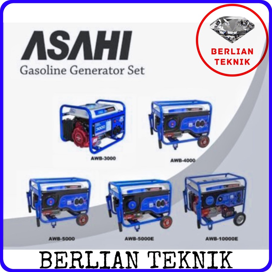 Jual Gasoline Generator Mesin Genset Bensin Asahi 10000 / 6000 Watt ...