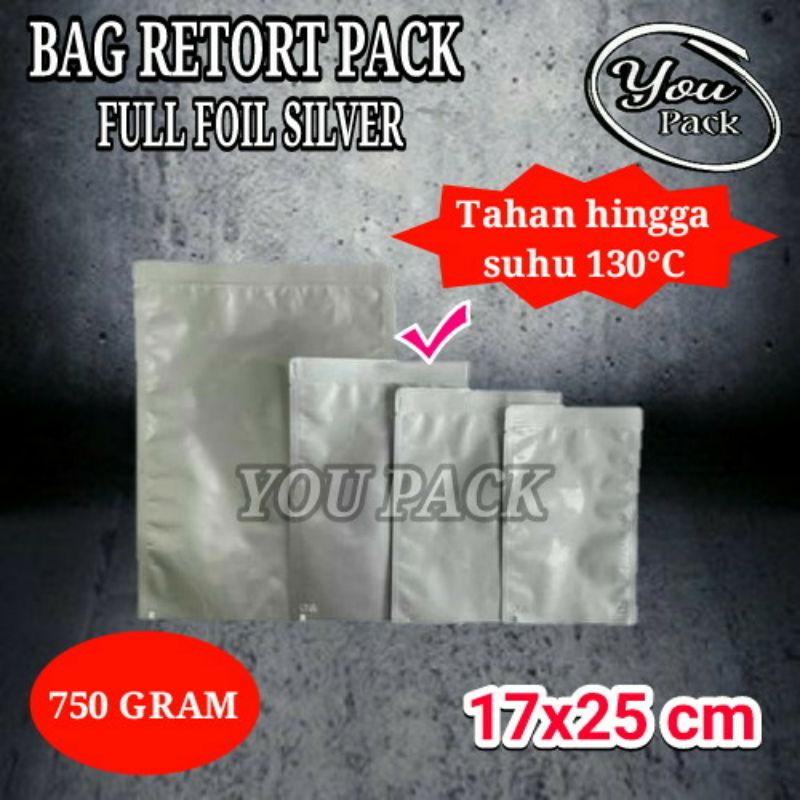 Jual BAG RETORT PACK 750 GRAM KEMASAN FOIL SILVER TAHAN PANAS-PRESTO ...