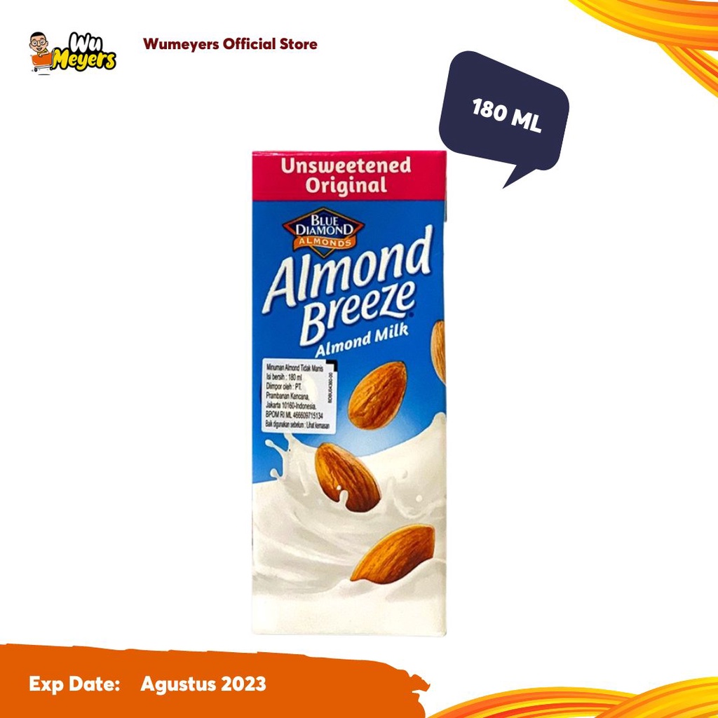 Jual Susu Blue Diamond Almond Milk Unsweetened Original 180ml | Shopee Indonesia