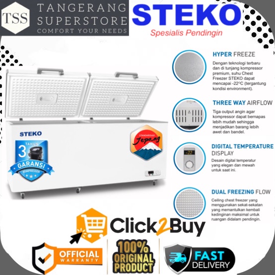 Jual CHEST FREEZER STEKO BF-1250 BF1250 1131L SUPER LOW WATT LED ...