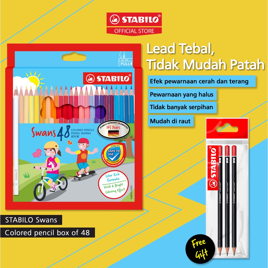 Jual STABILO Swans Colored Pencils / Pensil Warna Panjang Isi Lebih ...