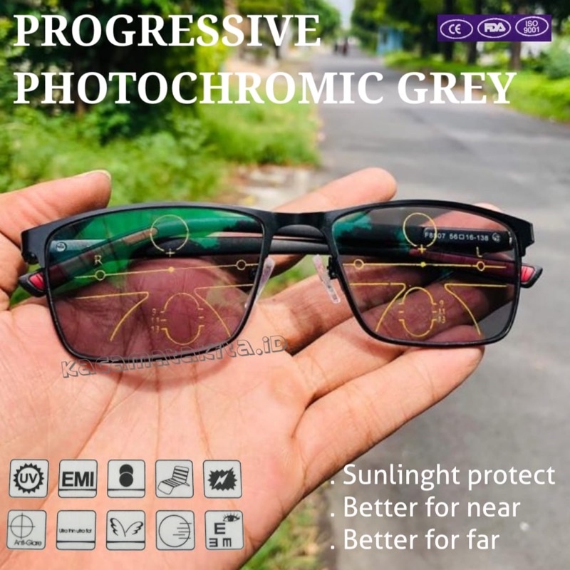 Jual Kacamata Baca Progresif Photocromic | Kacamata Plus Multifocal ...