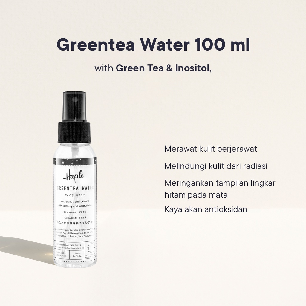 Jual BPOM Haple - Greentea Water 100ML ( kaya akan antioksidan untuk ...