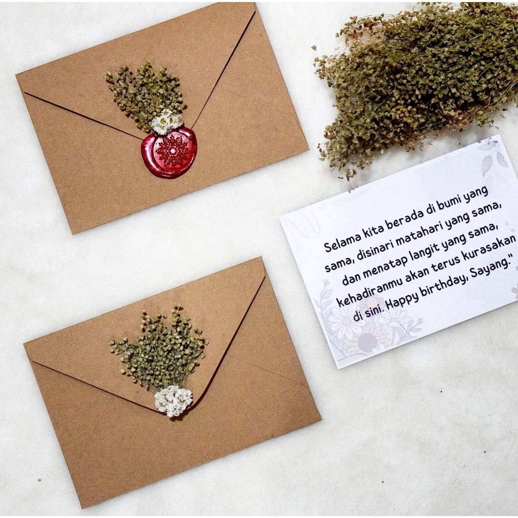 Jual Amplop Gift Rustic dried flower A6 11x16 cm / Amplop rustik ...