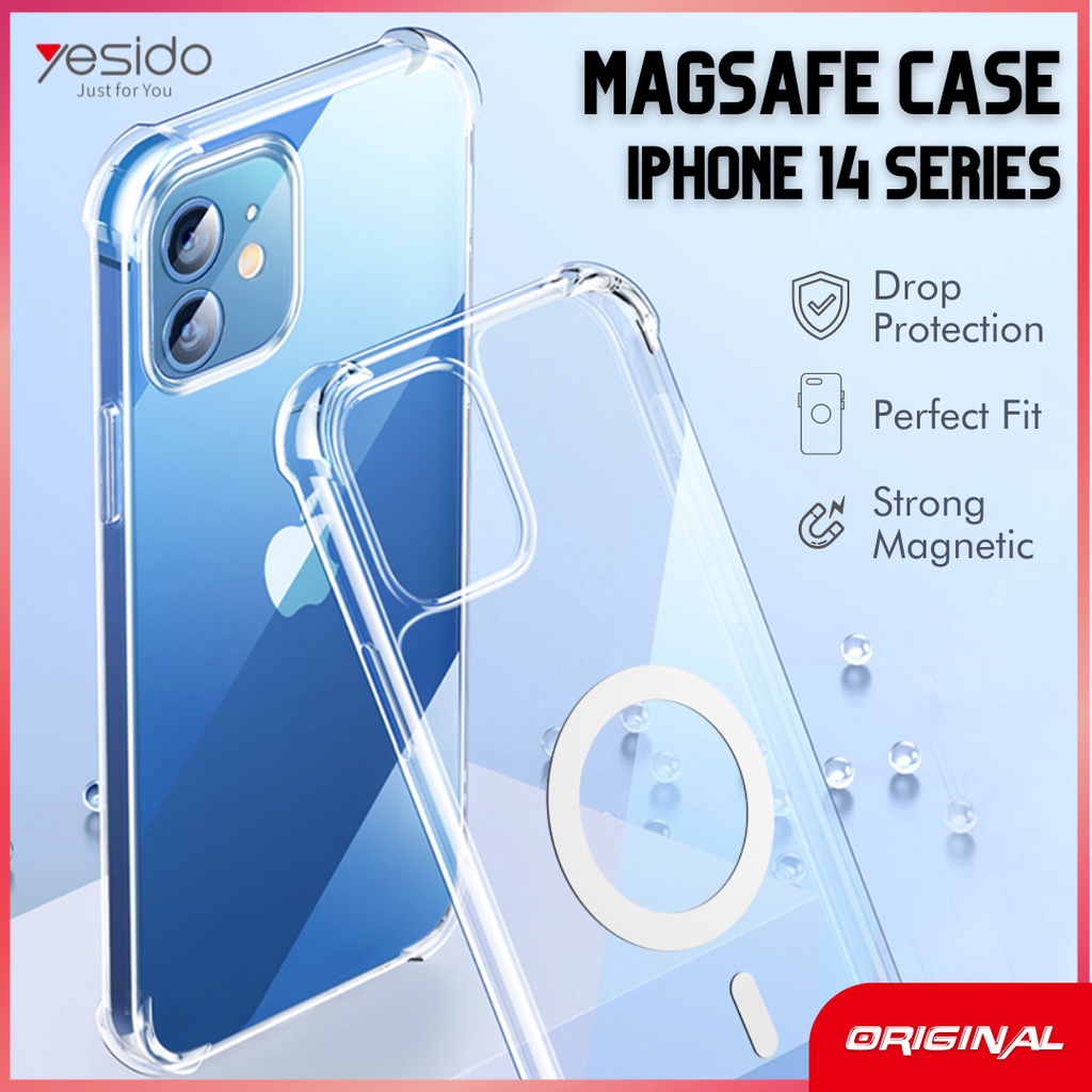 Jual YESIDO Casing iPhone 14 Magsafe Crystal Clear Anti Drop Corner ...