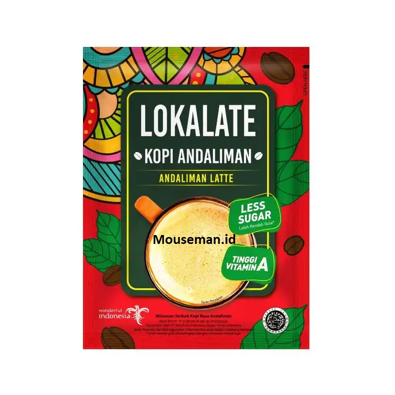 Jual LOKALATE Minuman Serbuk Kopi Rasa ANDALIMAN LATTE Coffee 15gr ...