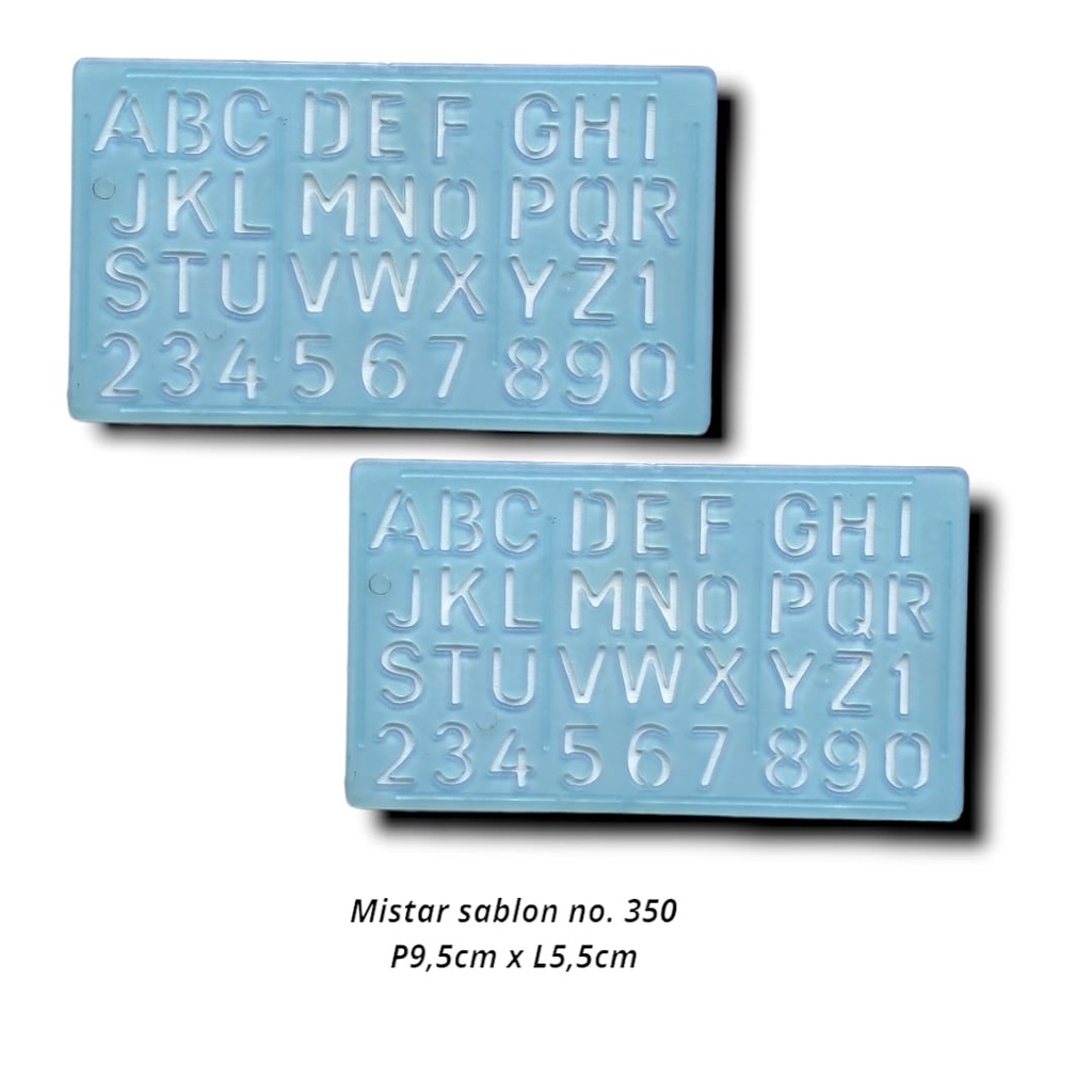 Jual PENGGARIS PLASTIK MISTAR SABLON HURUF ANGKA UKURAN 1 CM NO.350 ...