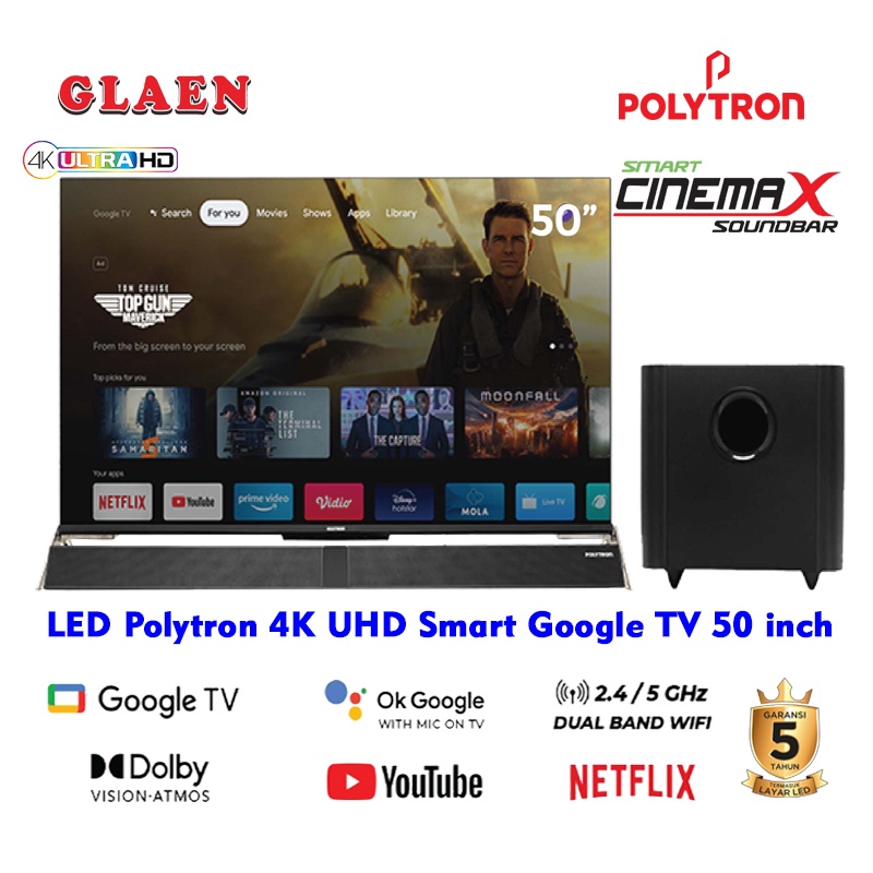 Jual LED Polytron Smart G0ogle TV 4K UHD 50 inch PLD 50BUG5959 | TV ...