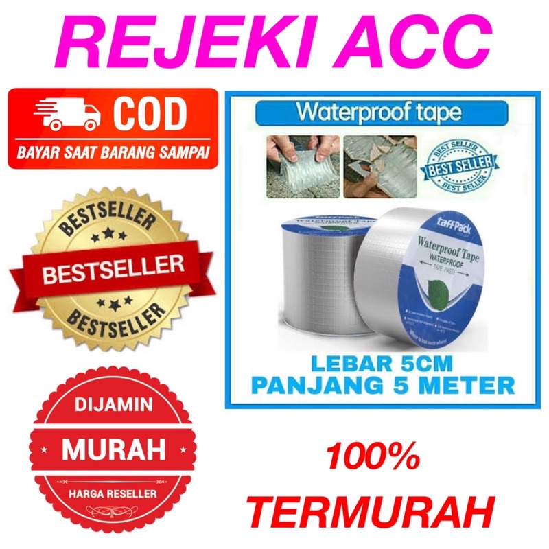 Jual Tape Anti bocor Foil Butyl Aluminium 5M X 5CM Waterproof Perekat Lakban Isolasi Anti Air ...