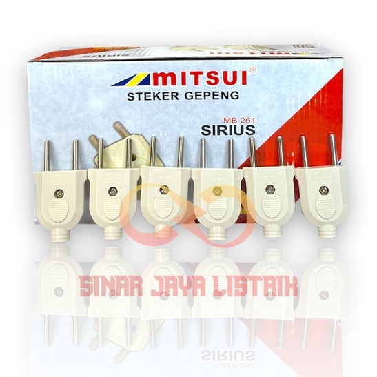 Jual MITSUI steker gepeng sirius putih colokan listrik arde kuningan ...