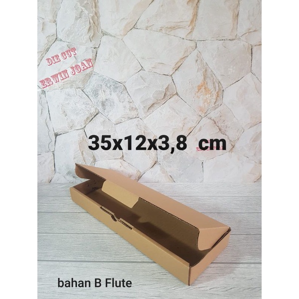 Jual Kardus Box uk 35x12x3,8 cm Kotak Karton DIECUT ( Bahan B Flute ...