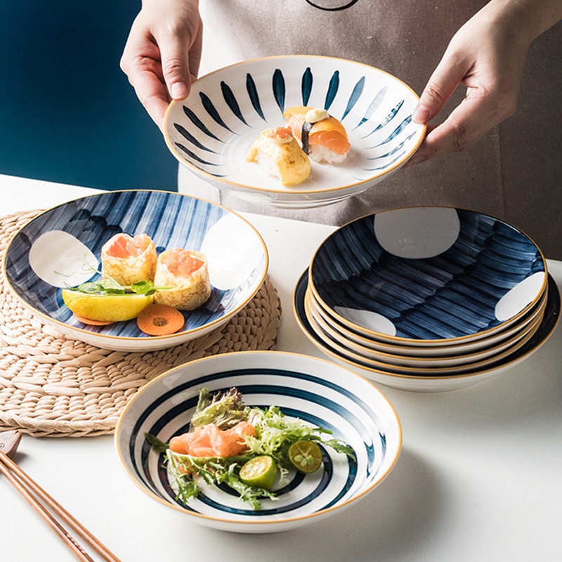 Jual ASHOME Piring Makan Keramik dan Piring Saji Keramik cembung Motif ...