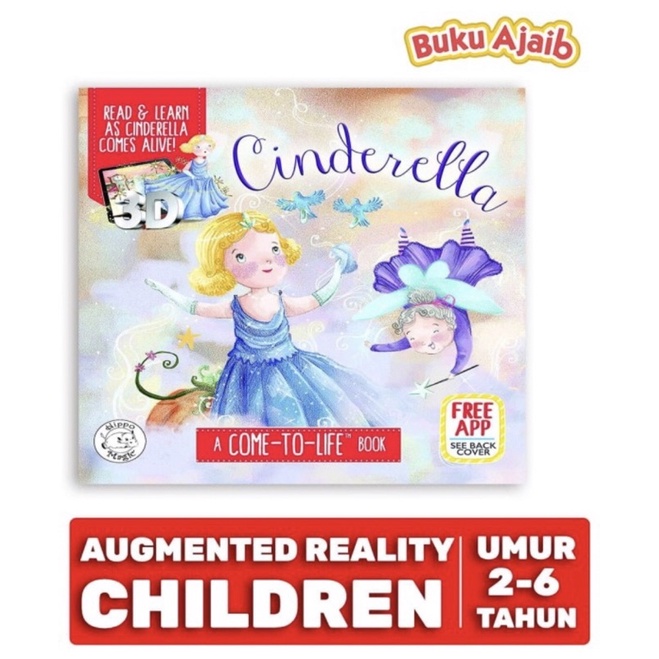 Jual NEW Buku Ajaib Cinderella Little Hippo 3D Augmented Reality ...