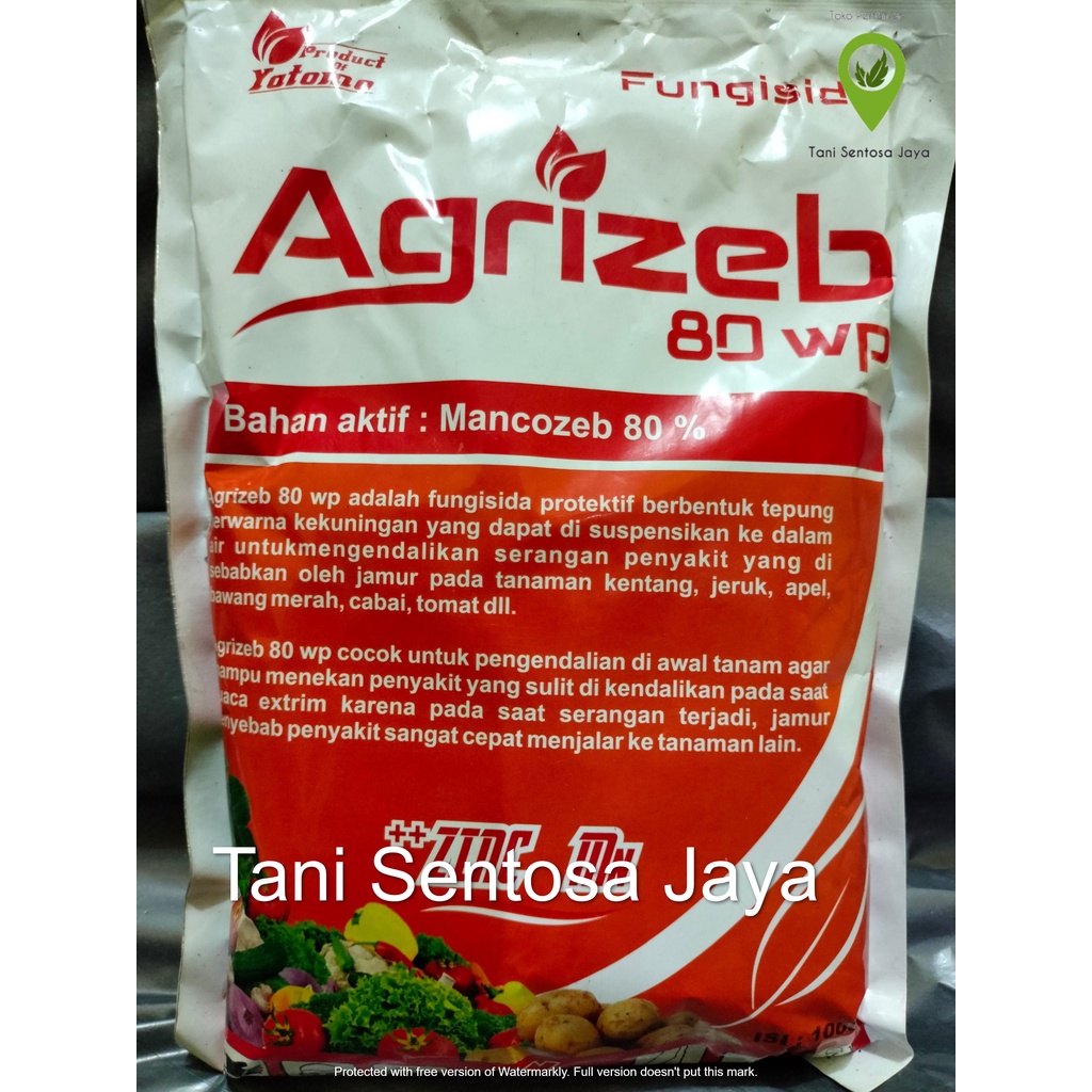 Jual Fungisida Sistemik AGRIZEB Mancozeb Kuning 80% + Zinc dan Mn ...