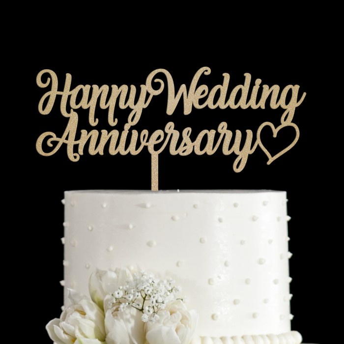 Jual Topper Happy Wedding Anniversary Cake Topper Acrylic | Shopee ...