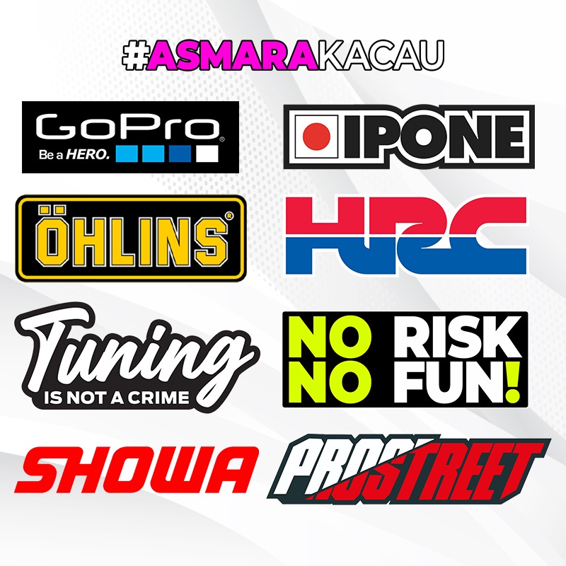 Jual Stiker Sticker Cutting Logo GoPro Ohlins Ipone ProStreet HRC Showa ...