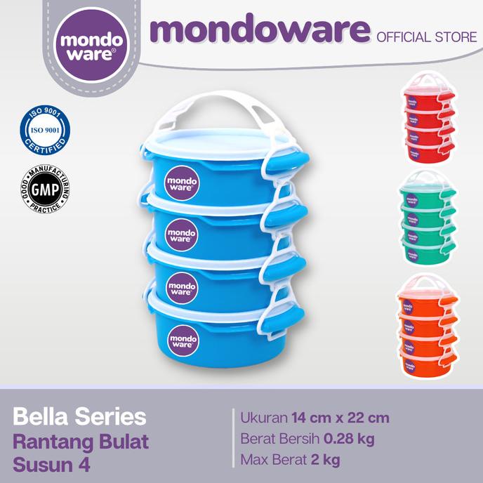 Jual Rantang Makanan Bulat - Rantang Susun - Bella Series (Mondoware ...