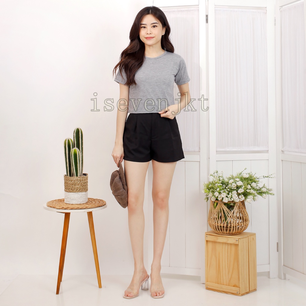 Jual Iseven P Spandex Basic Crop Top Kaos Crop Top Tshirt Crop