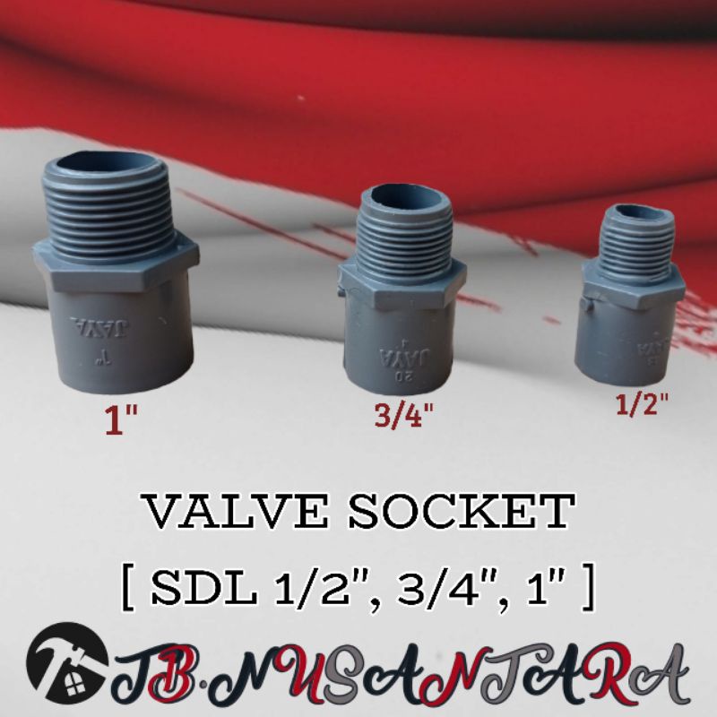 Jual Valve SOCKET PVC Jaya TS 3/4" - fitting pipa SDL Sok Drat Luar ...