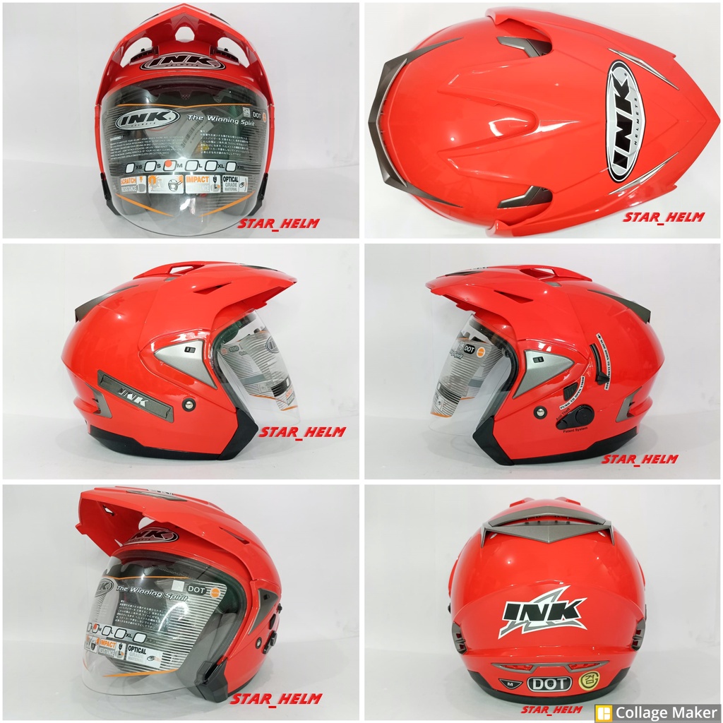 Jual Helm Half Face INK T Max Double Visor | Helm Half Face INK TMax ...