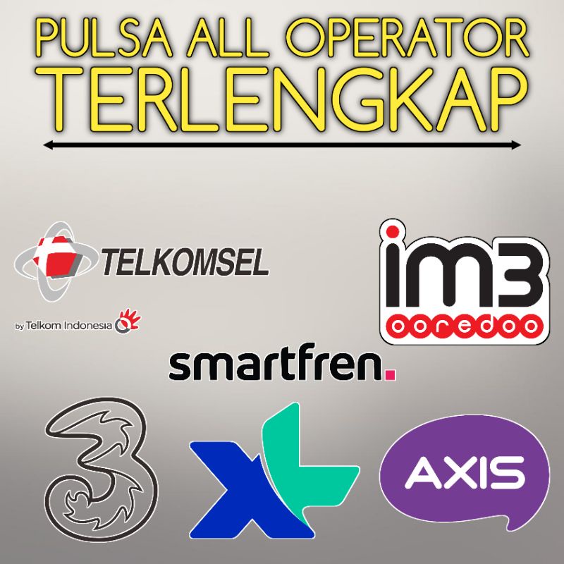 Jual PULSA ALL OPERATOR (TELKOMSEL, TRI, SMARTFREN, XL, IM3 dan AXIS ...