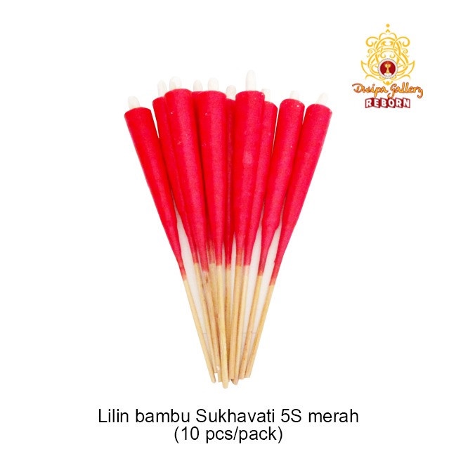 Jual Lilin Puja/sembahyang bambu Sukhavati 5S merah (10 pcs/pack ...