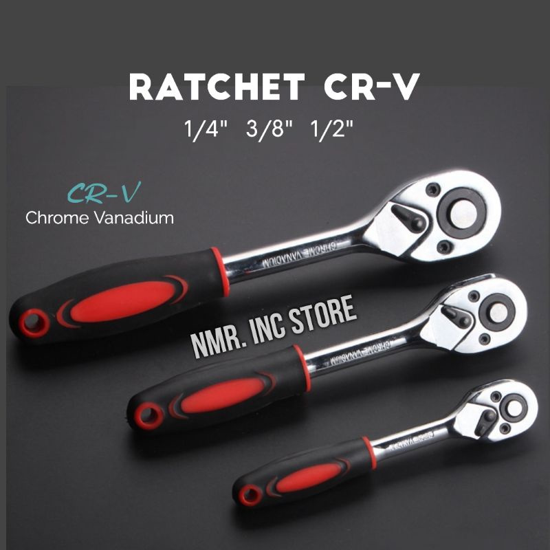 Jual Gagang Ratchet Mata Kunci Shock 1/4, 3/8, 1/2, Stang Sok Sock Socket, Rachet, Otomatis ...