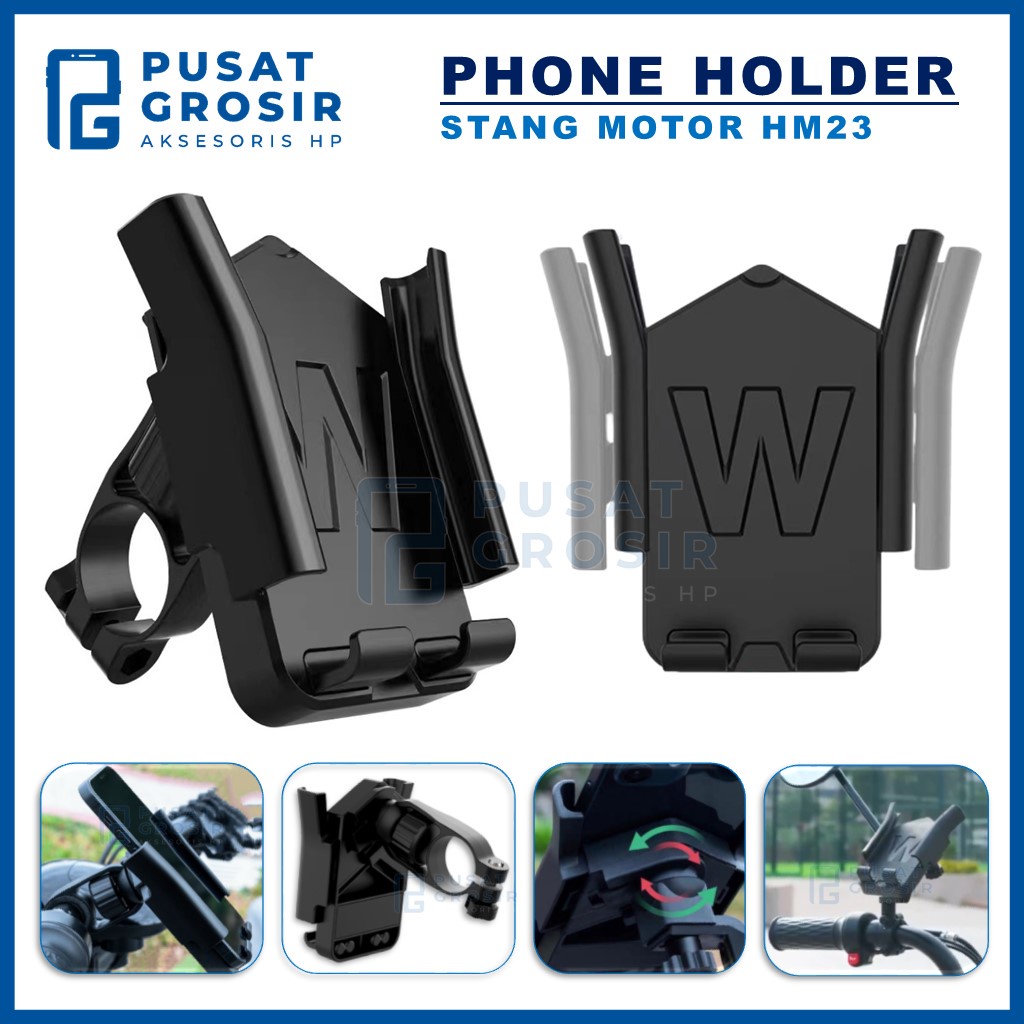 Jual Holder Stang Motor sepeda HM23 HM-23 Phone Stand handphone senderan dudukan hape alat ...
