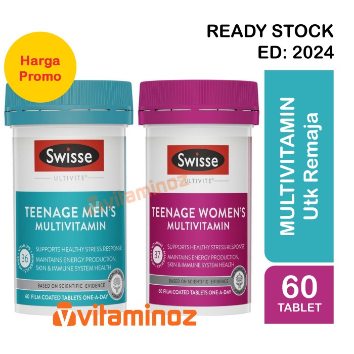 Jual Swisse Teenage Men's Men Women's Women Ultivite Multivitamin - 60 Tab | Shopee Indonesia