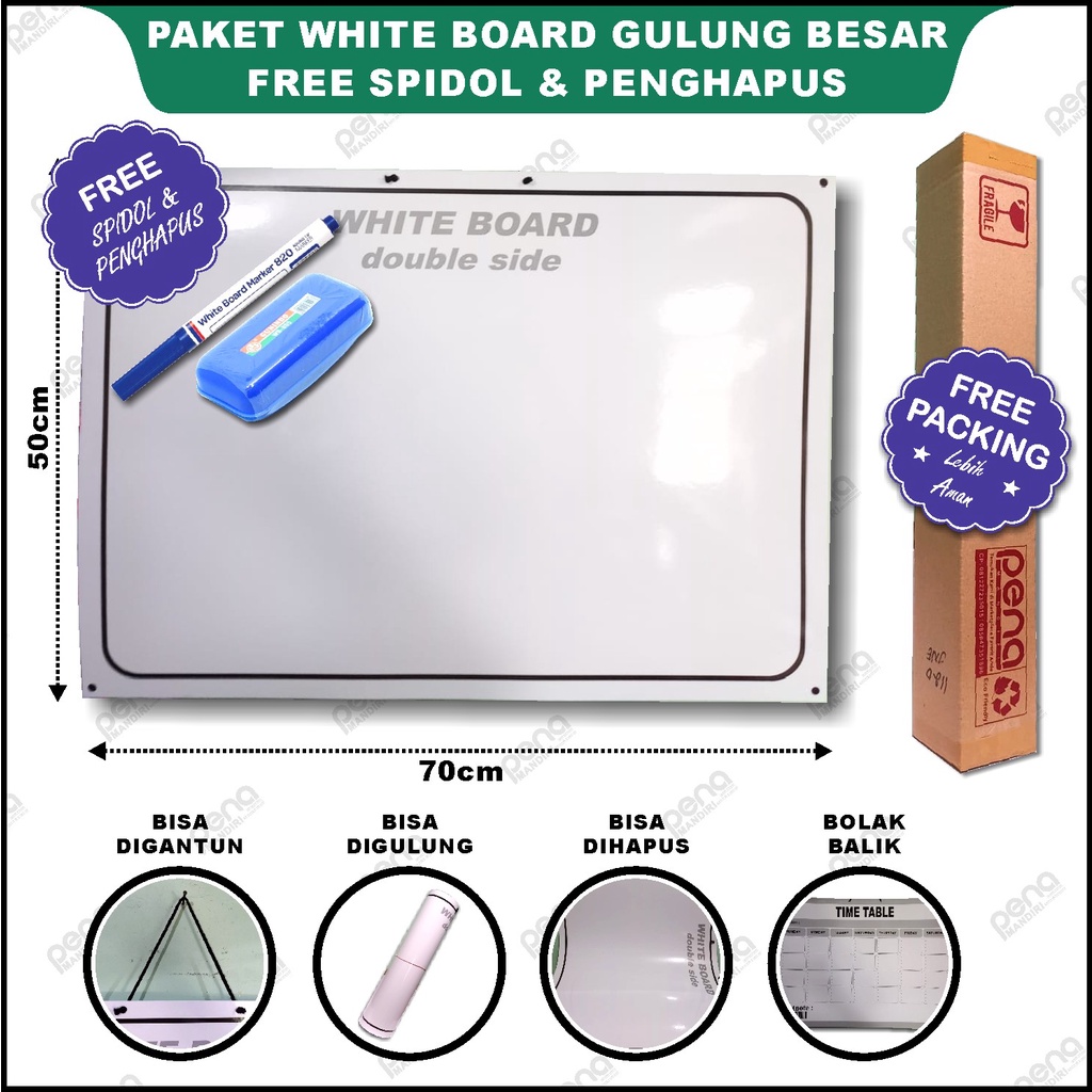 Jual Paket Whiteboard Roll Papan Tulis Gulung Besar | Shopee Indonesia
