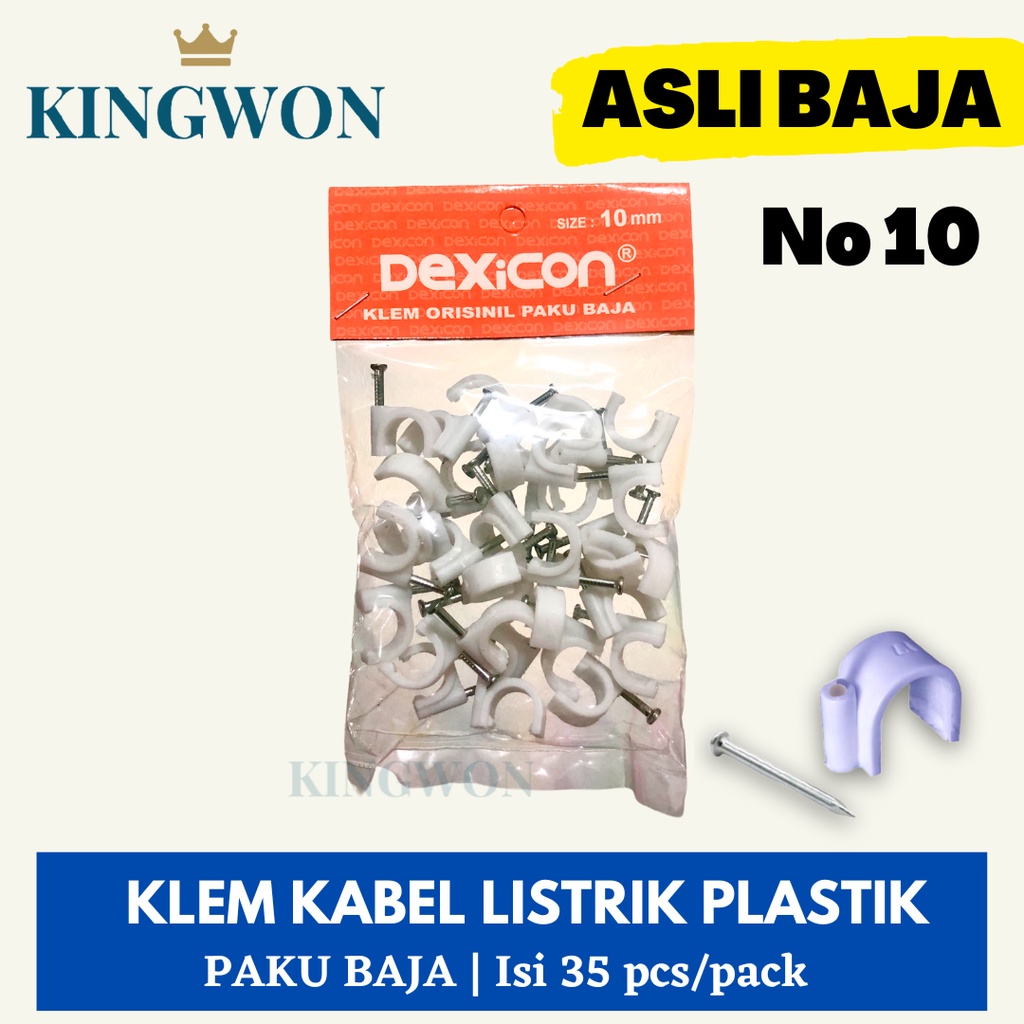 Jual KLEM KABEL LISTRIK PLASTIK NOMER 10 MM PAKU BAJA ASLI WARNA PUTIH ...