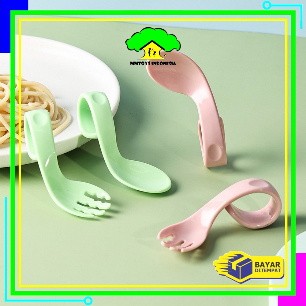 Jual MI-C705 Peralatan Makan Bayi Set Sendok Garpu Anak Belajar Makan ...