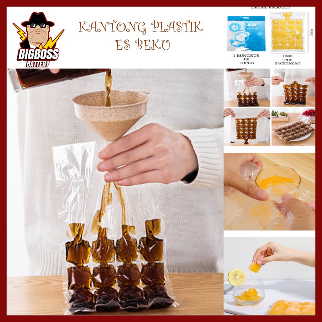 Jual Cetakan Plastik Es Batu 1Pack Isi 10 Lembar Kantong Pelastik Es ...