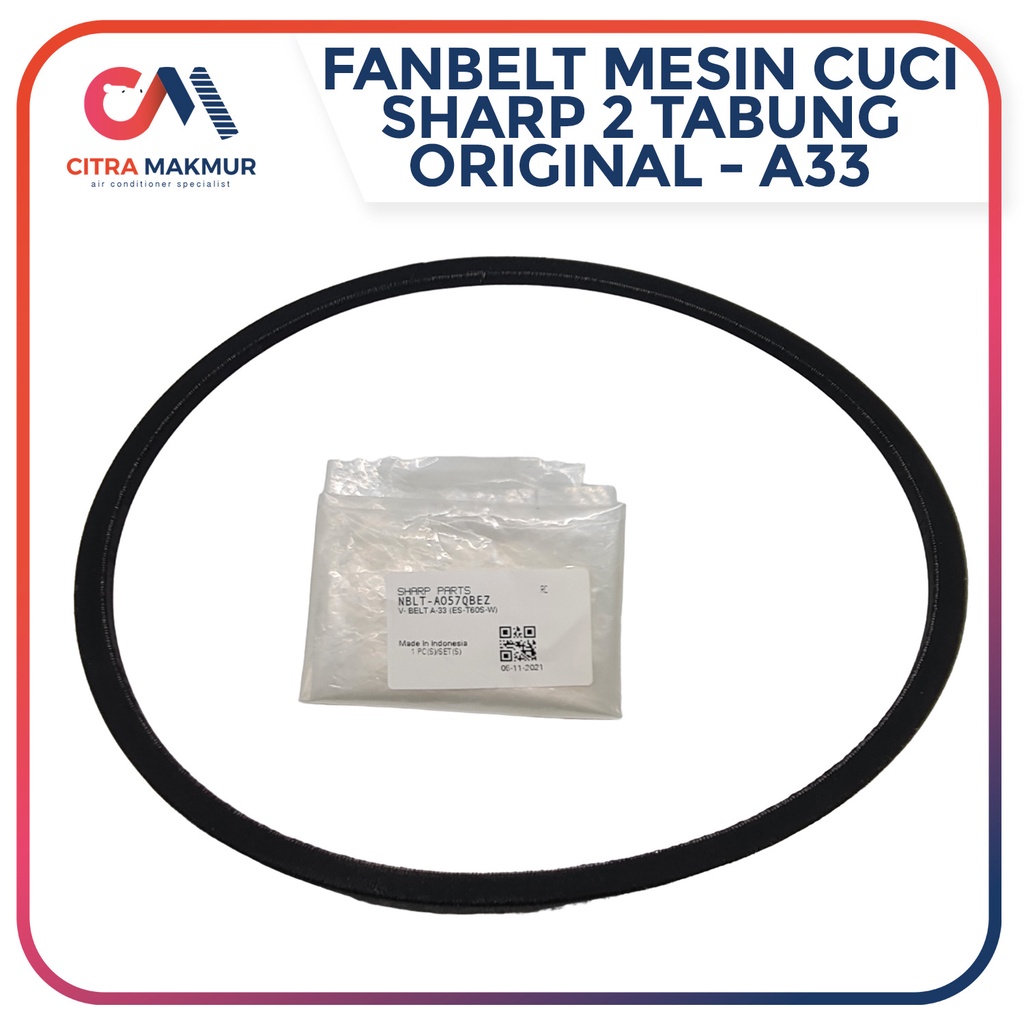 Jual Vanbelt A33 Mesin Cuci Sharp Original ES T 65 MW Series Mitsuboshi ...