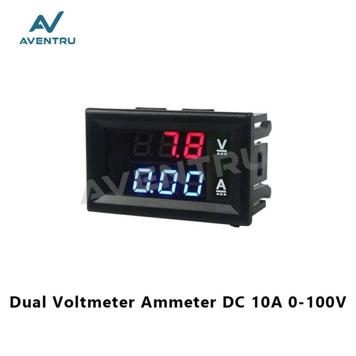 Jual Dual Voltmeter Ammeter Volt Amp Ampere Amper Meter Digital 10A 0 ...
