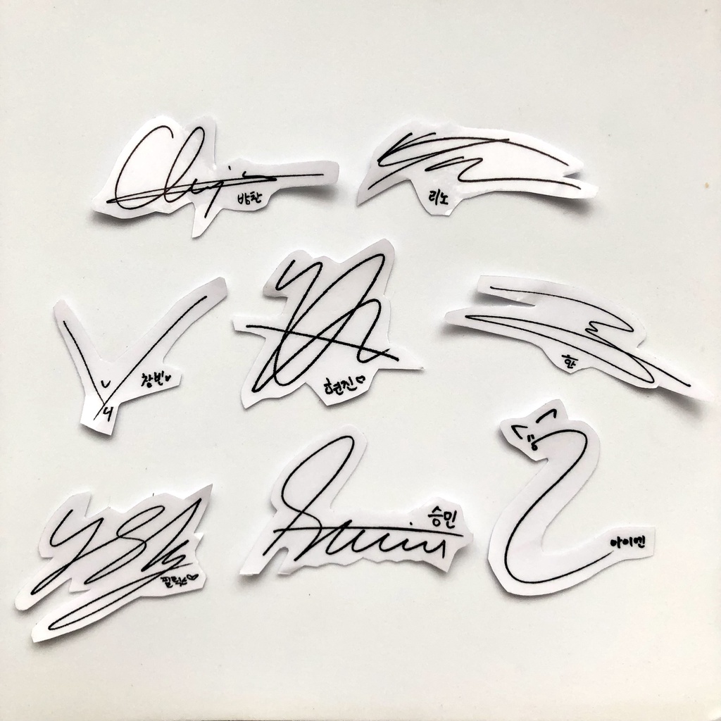 Jual [kstuffind] STRAYKIDS SIGNATURE STICKER TRANSPARENT TTD STIKER ...