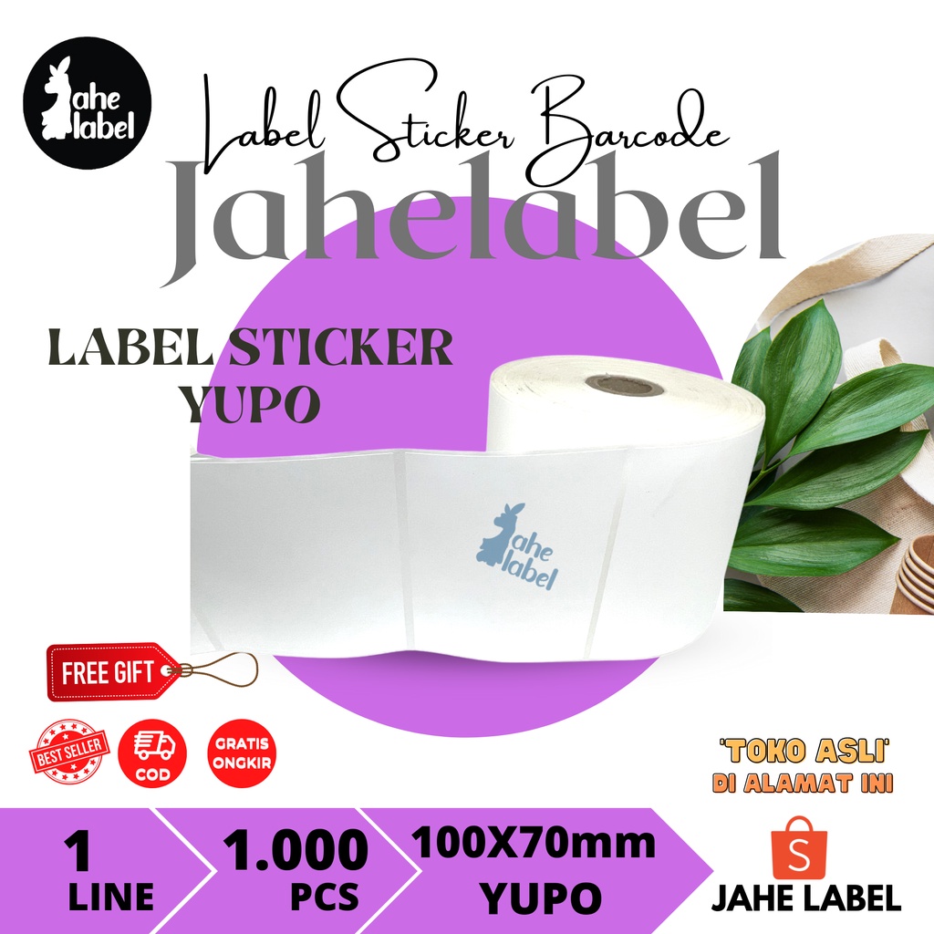 Jual LABEL STICKER BARCODE 100X70 MM KERTAS STICKER LABEL VINYL 10X7 CM ...