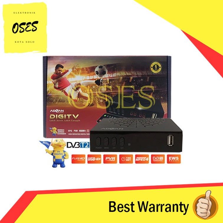Jual Best Warranty STB Advan UHF SNI Resmi Digipro DVB-T2 OSES | Shopee ...