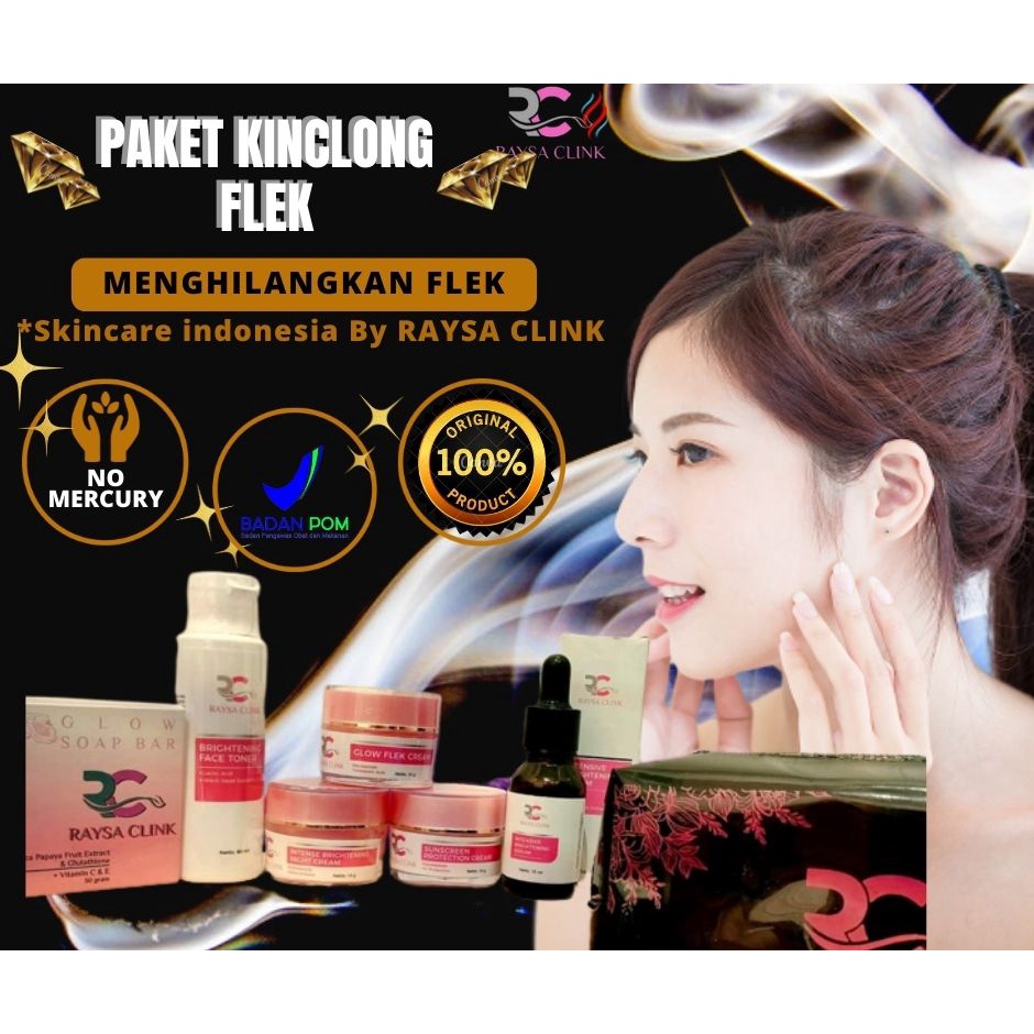 Jual RAYSA CLINK Advanced Paket Skincare Perawatan Wajah Acne Bpom Glowing Brightening Whitening ...