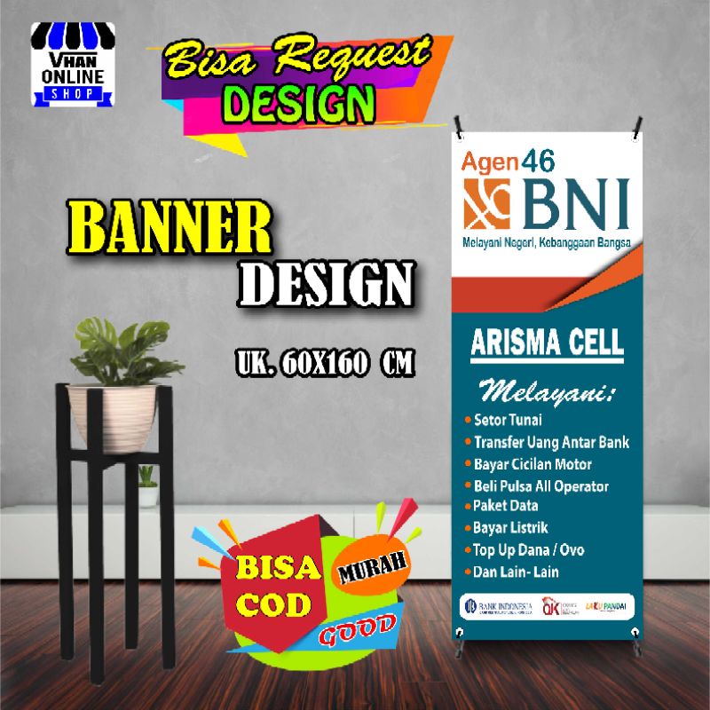 Jual Spanduk Banner Agen 46 BNI Berdiri Keren | Shopee Indonesia