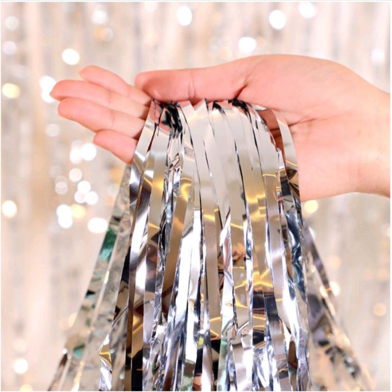Jual Tirai Foil Backdrop Pesta / Foil Curtain / Rumbai Foil Ulang Tahun ...