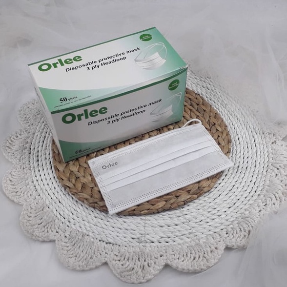 Jual Masker Orlee Earloop Non dan Hijab 3ply Hitam Putih Biru Pink ...