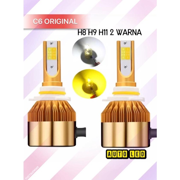 Jual Lampu Led Mobil H8 H9 H11 2 Warna Putih Kuning A00241 | Shopee Indonesia