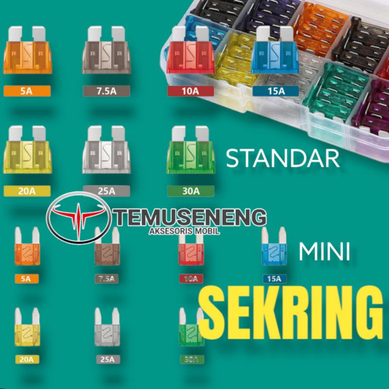 Jual Sekring Besar Kecil Sekring Fuse Tancap Colok 7,5A 10A 15A 20A 25A ...