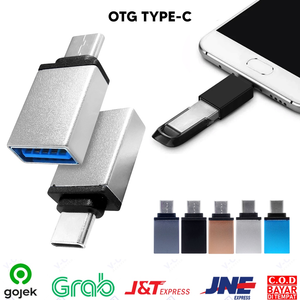 Jual OTG TYPE C / OTG USB TO TYPE-C CONNECTOR / OTG TYPE-C BAHAN BESI ...