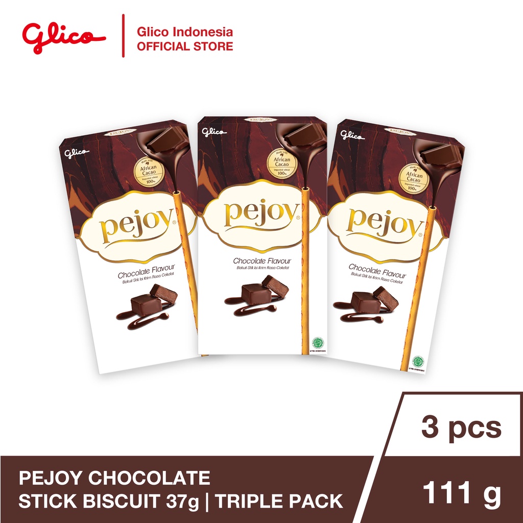 Jual Glico Pejoy Chocolate Baru Stick Biscuit 37g Triple Pack | Shopee ...